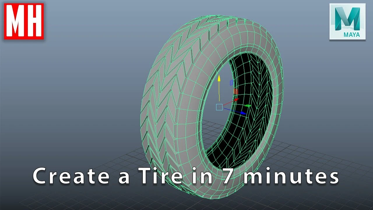 How to model a tire in 7 Minutes in Maya - CGI Academy Hub